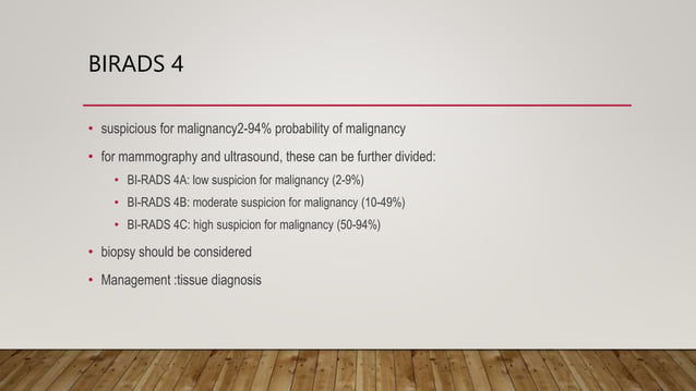 Birads classification of breast.pptx | Cancer | Diseases and Conditions