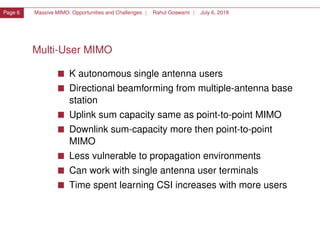 Massive MIMO: Opportunities & Challenges | PDF