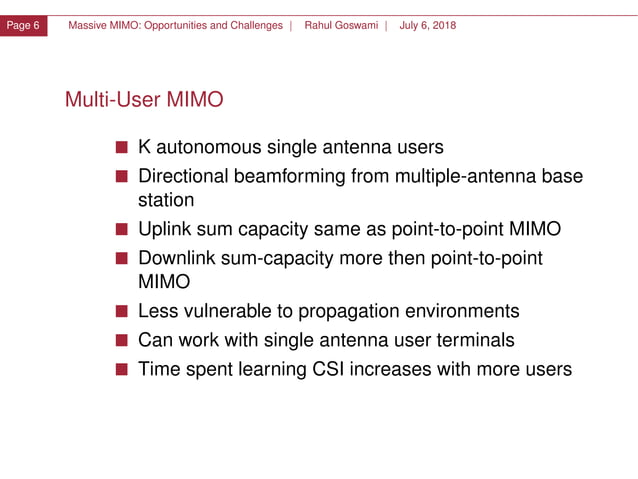 Massive MIMO: Opportunities & Challenges | PDF | Computer Networking | Computing