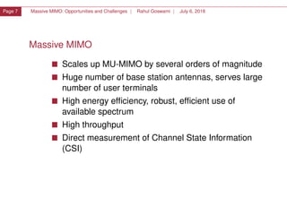 Massive MIMO: Opportunities & Challenges | PDF