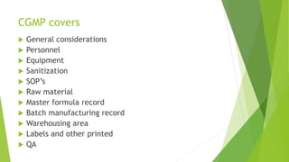 Current Good Manufacturing Practice | PPTX