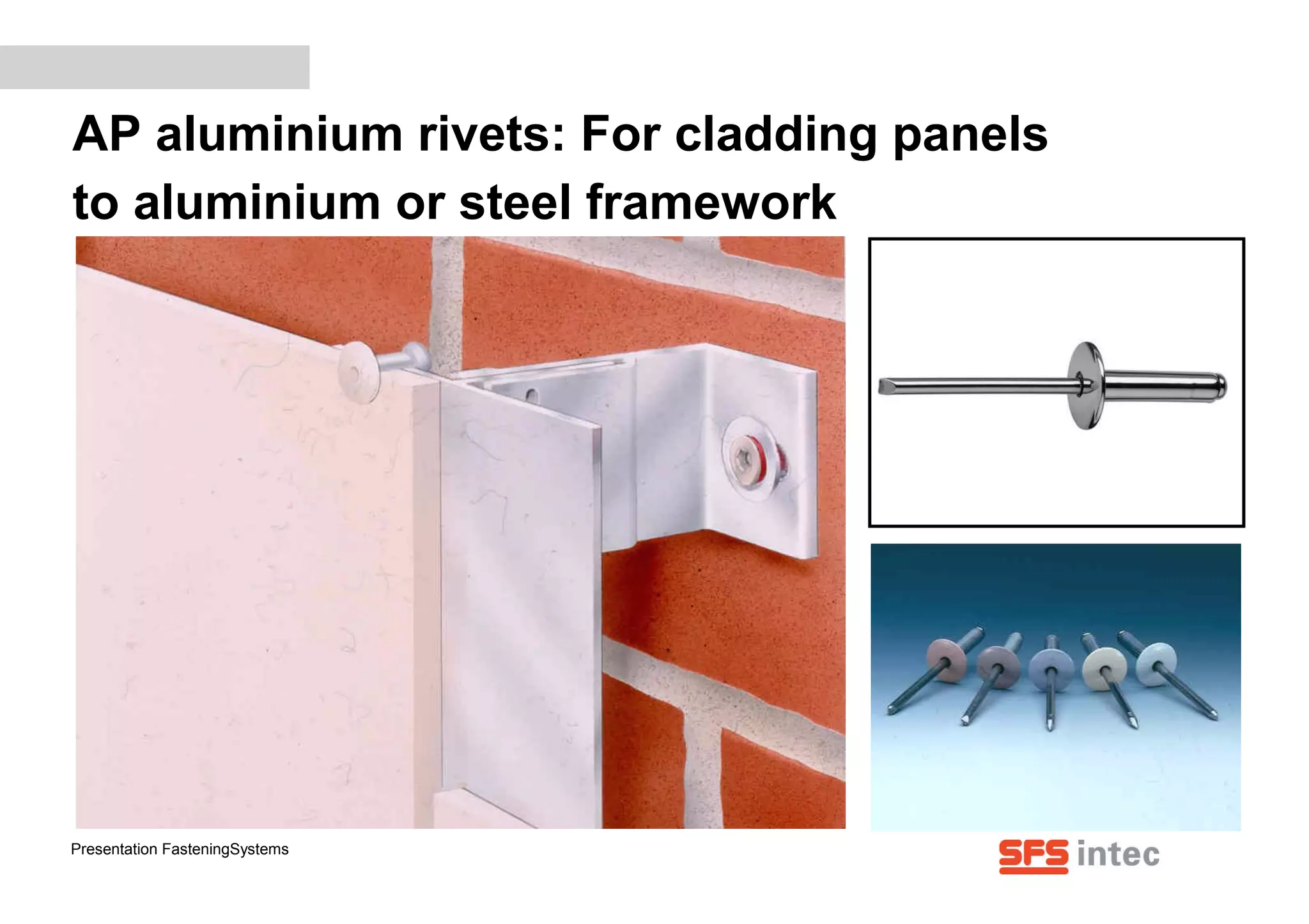 Roofing and Cladding fasteners from SFS intec | PDF