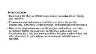 BIOETHICS IN RECOMBINANT DNA TECHNOLOGY. | PPTX