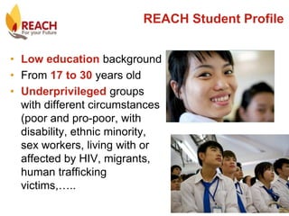 REACH - A sustainable solution to empower disadvantaged youth | PPT