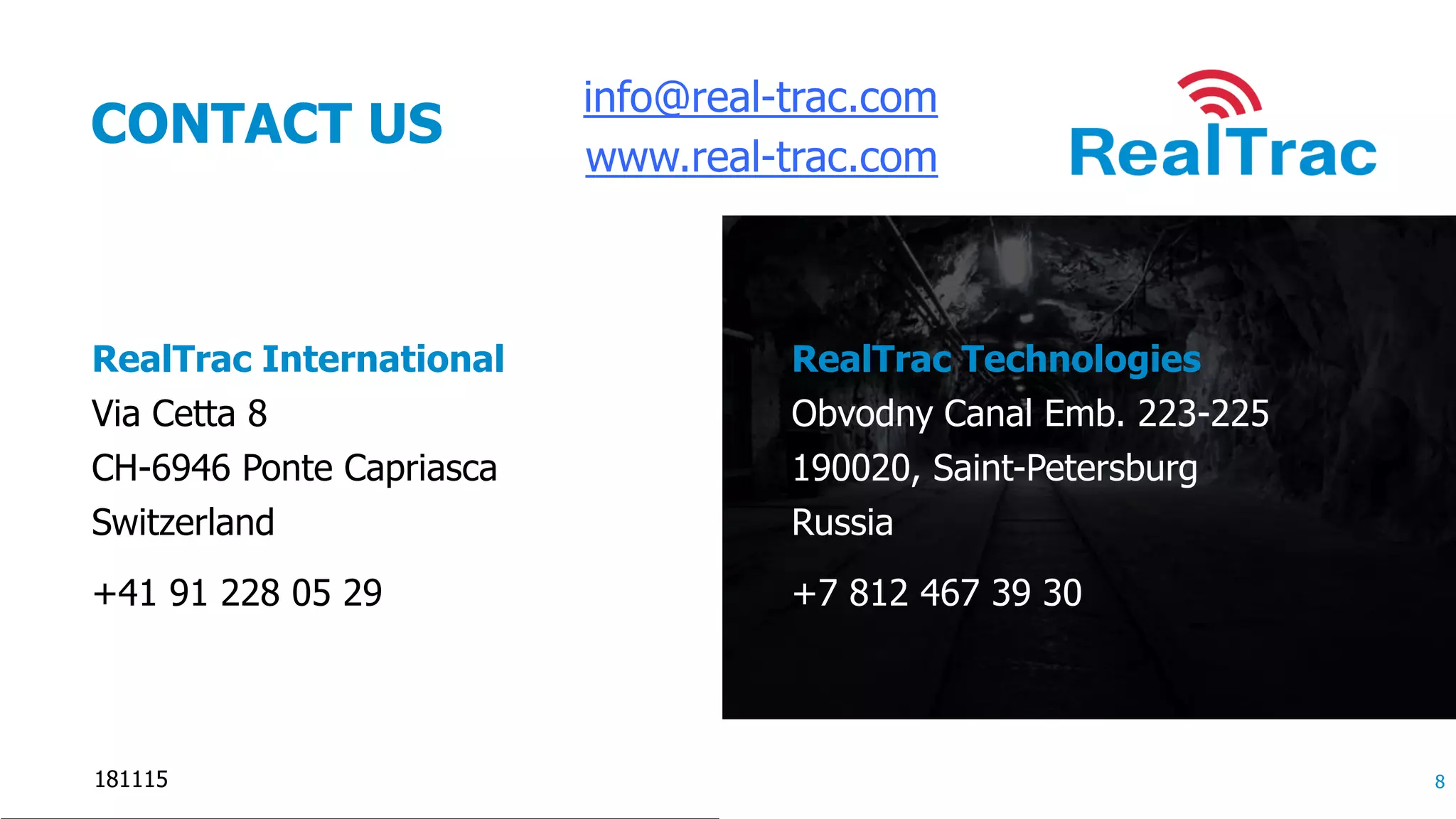 RealTrac Underground Mining the Scalable Safety and Monitoring System ...