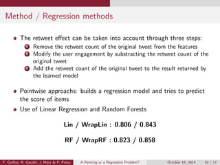 User Engagement as Evaluation: a Ranking or a Regression Problem? | PPT