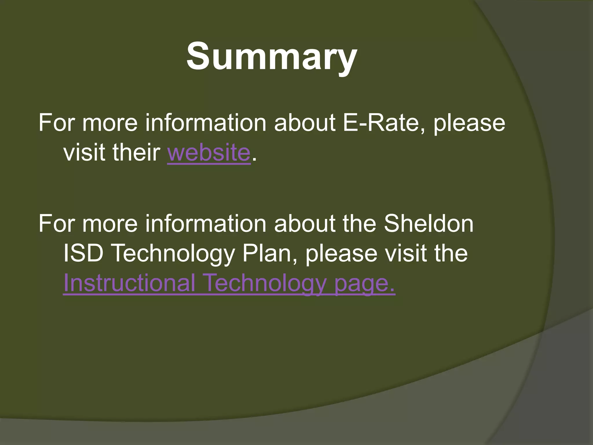 E-Rate / District Technology Plan | PPTX | Technology & Computing