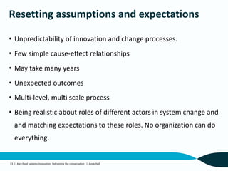 Presentation Agri-food systems innovation: Reframing the conversation ...