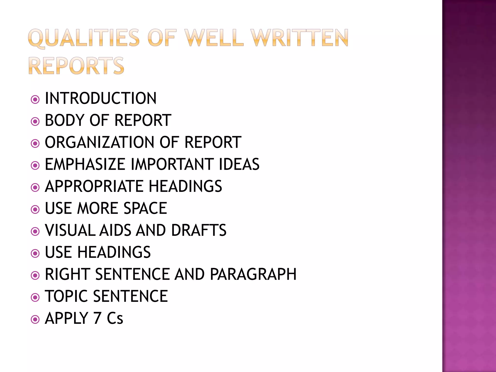 Presentation report writing skills.... | PPTX