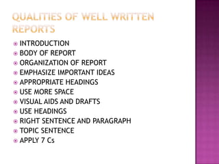 Presentation report writing skills.... | PPTX