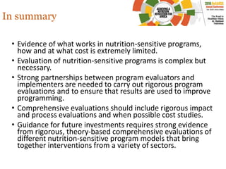 Evaluation of Nutrition-Sensitive Programs | PPTX