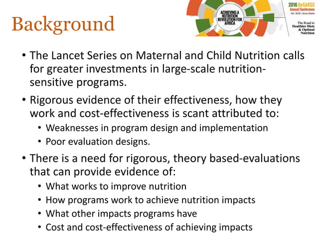 Evaluation of Nutrition-Sensitive Programs | PPTX