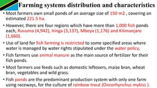 Aquaculture production in Tanzania | PPTX
