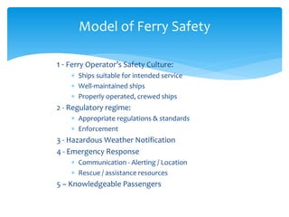 Domestic Ferry Safety | PDF