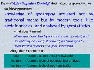 Role of Modern Geographical Knowledge in National Development | PPT