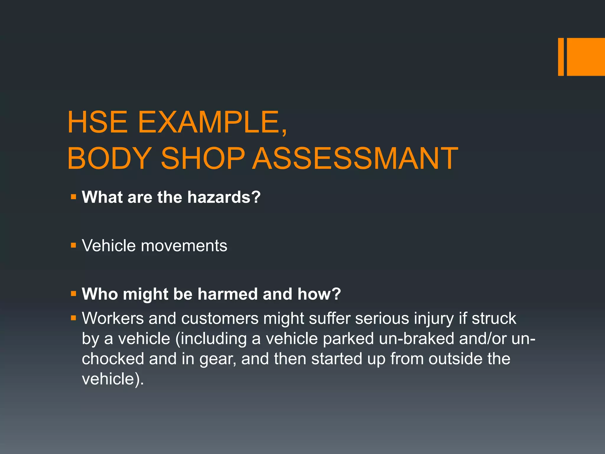 Presentation risk assessment training | PPTX