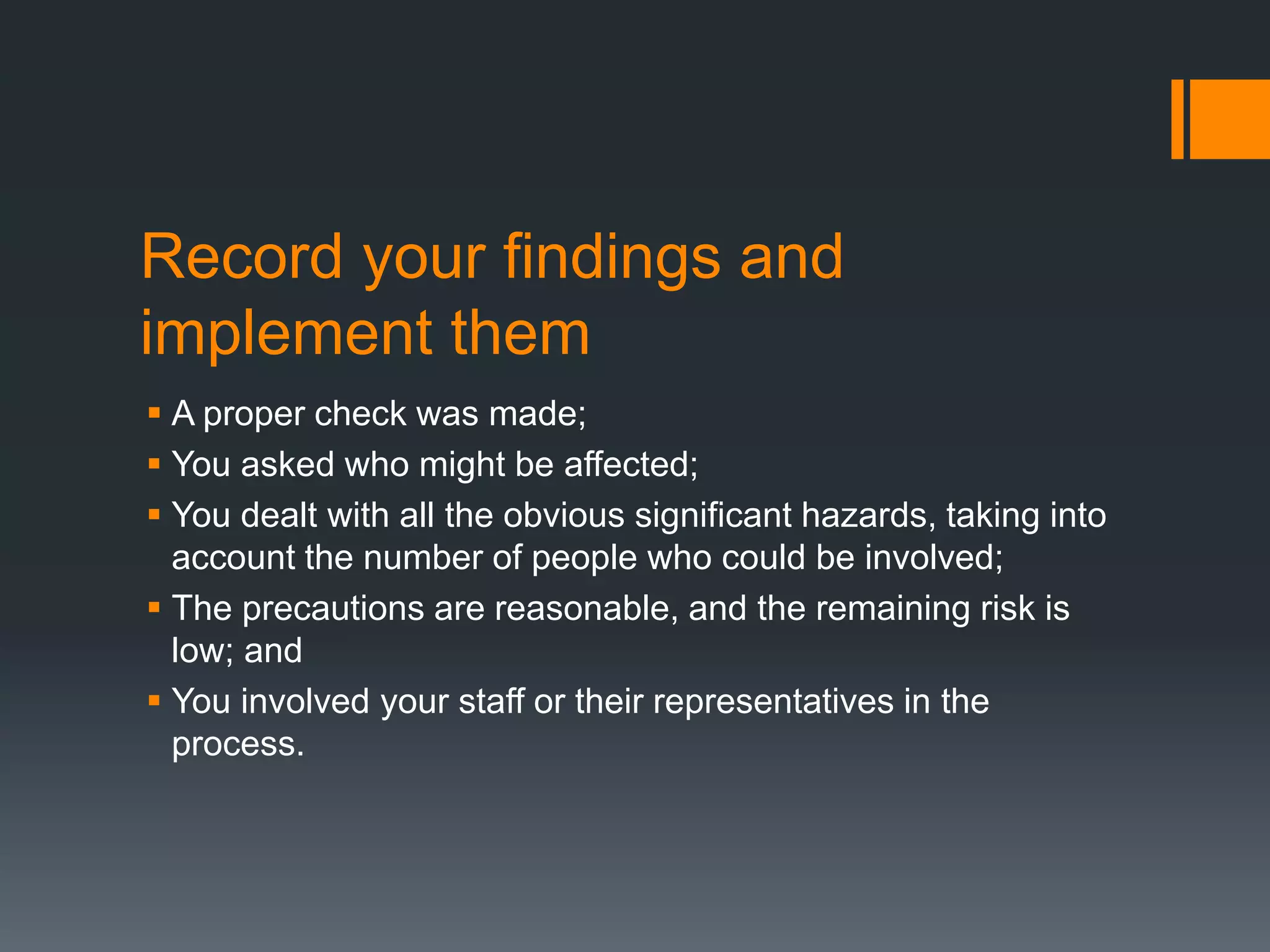 Presentation risk assessment training | PPTX