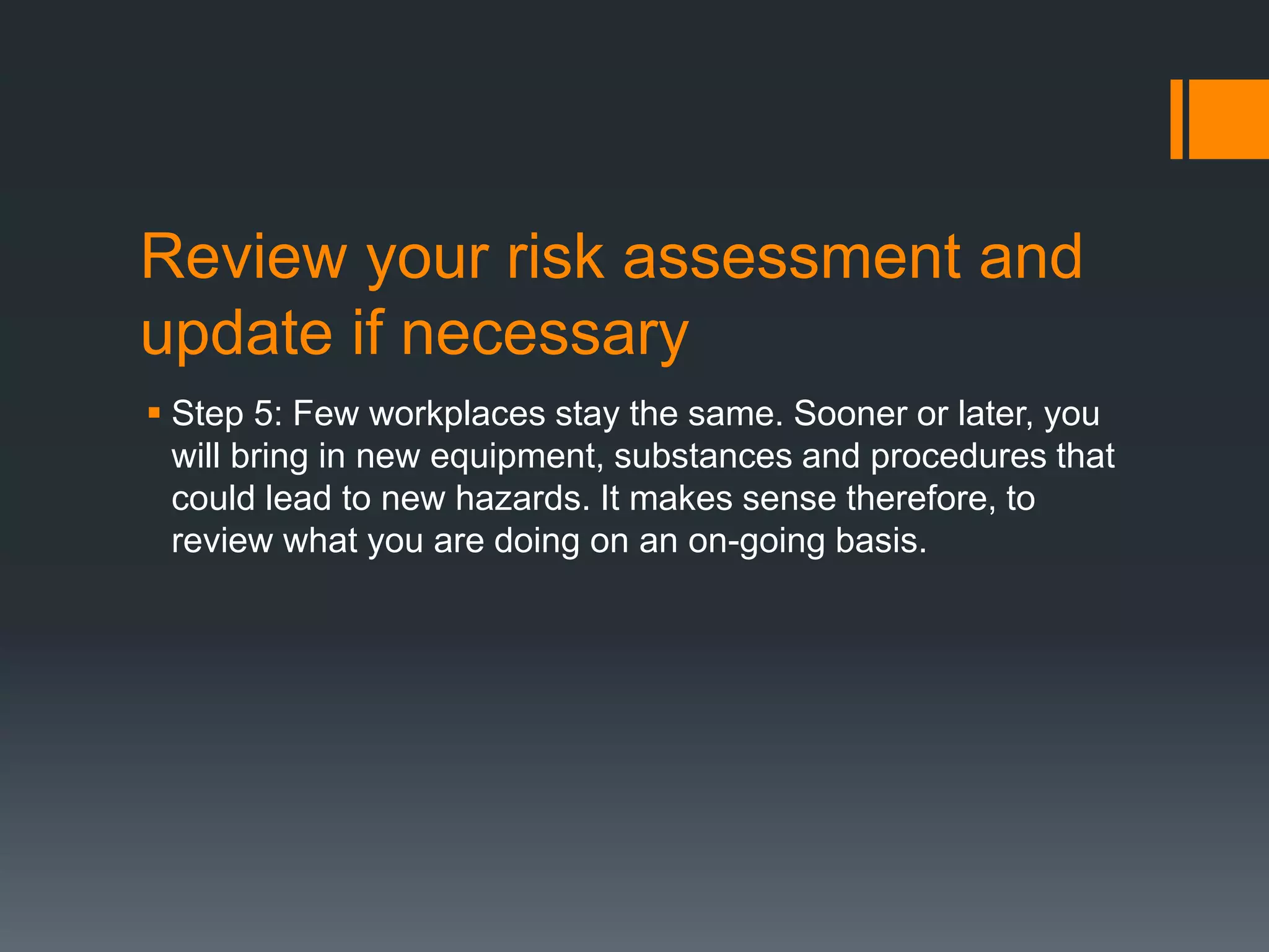 Presentation risk assessment training | PPTX