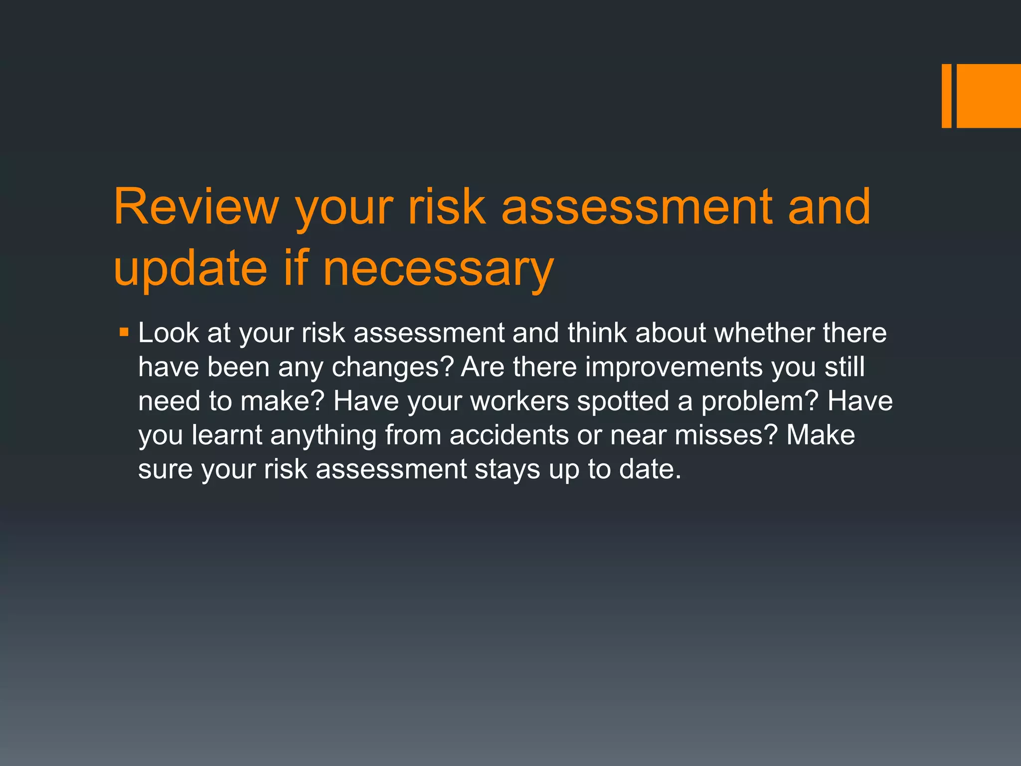 Presentation risk assessment training | PPTX