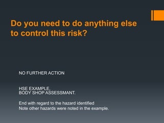 Presentation risk assessment training | PPTX