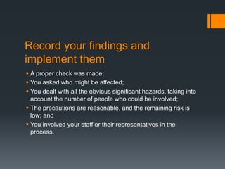 Presentation risk assessment training | PPTX