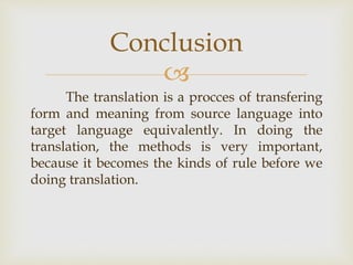 Developing Method Translation | PPT