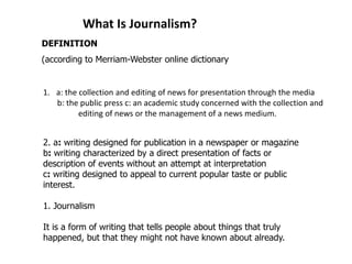 Presentation role of jounalist | PPT