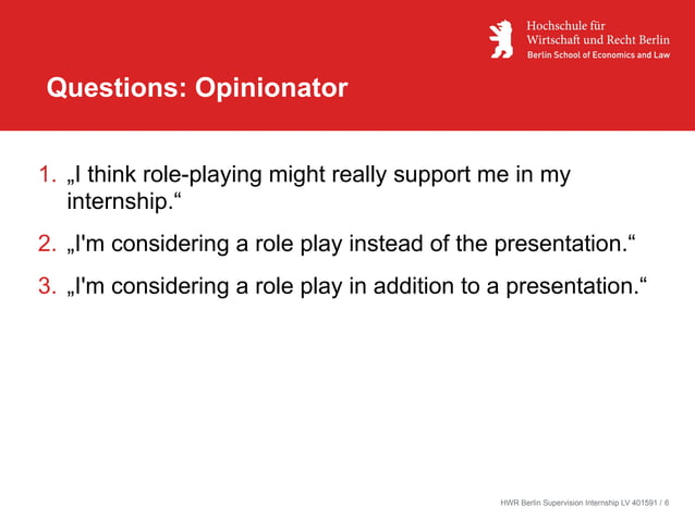 Presentation role play demo | PDF