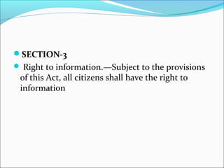 Presentation RTI ACT 2005 PART -I | PPT