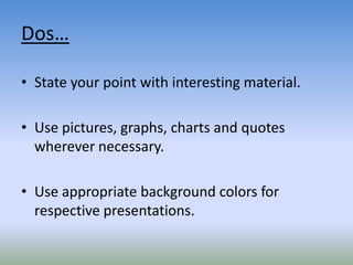 Presentations - Dos and Don't s | PPTX