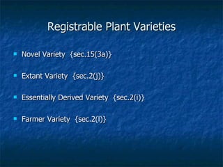 plant variety protection | PPT | Agriculture | Industries