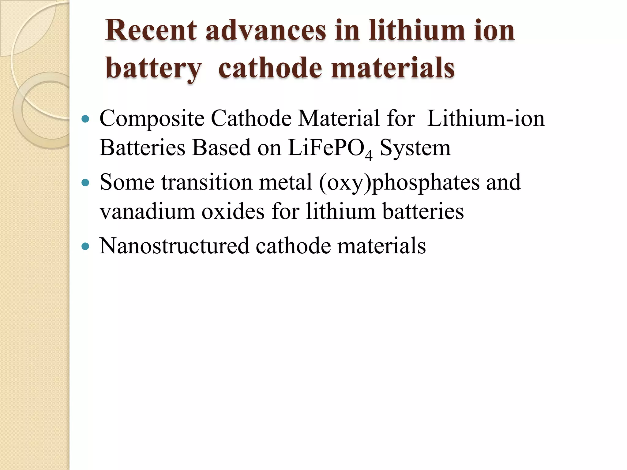 Li ion batteries | PPTX