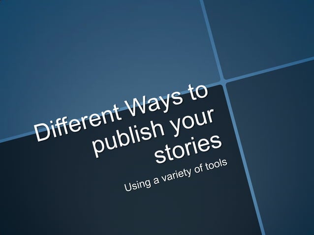 Different ways to present your work | PPTX