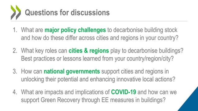 Presentations: Decarbonising Buildings in Cities and Regions | PPT