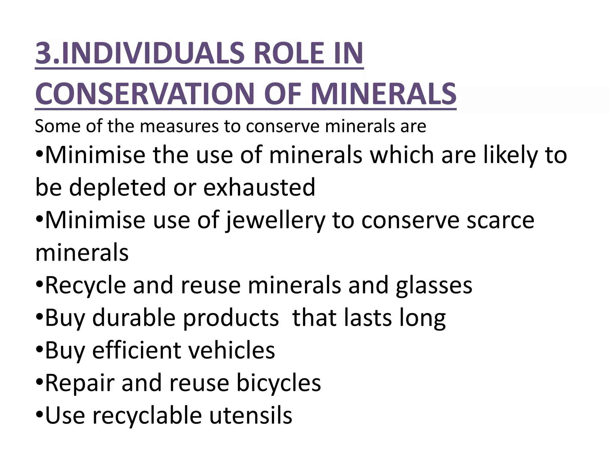 Role of an individual in conservation of natural resourses | PPTX