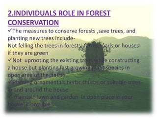 Role of an individual in conservation of natural resourses | PPTX
