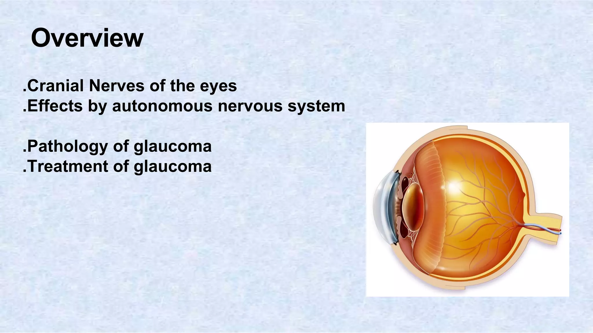 Autonomic innervation of the eyes and strategies used to treat Glaucoma ...