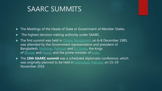 SAARC: South Asia Association for Regional Cooperation | PPTX | Asia ...