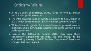 SAARC: South Asia Association for Regional Cooperation | PPTX | Asia ...