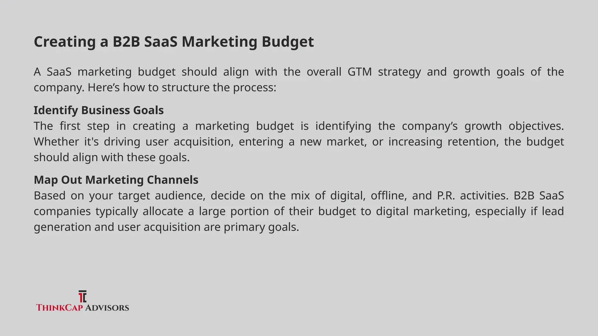 PresentationGuide to B2B SaaS Marketing Budget: Structure, Strategy, and Execution SaaS ...