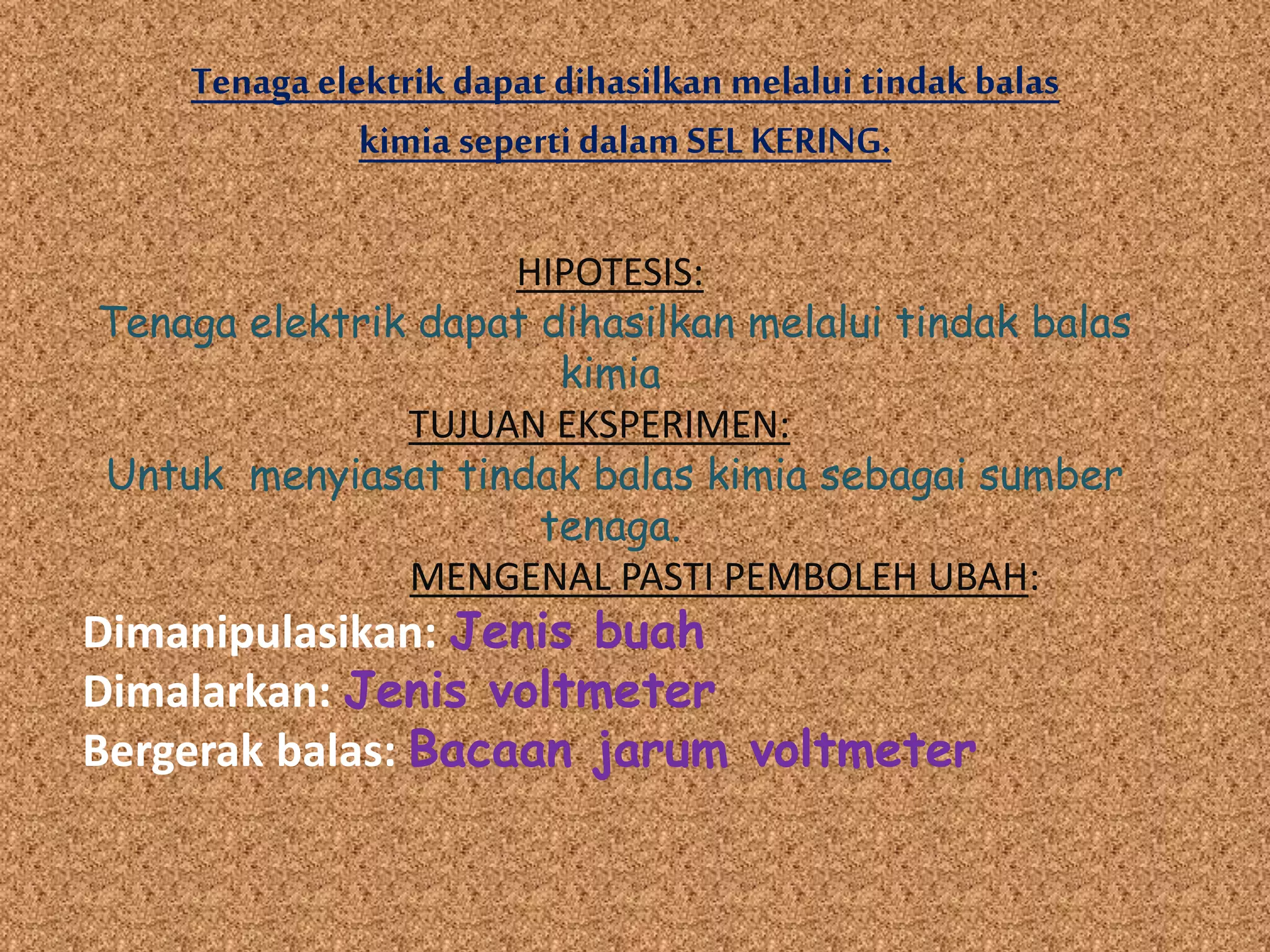 SAINS T4 Bab 5: TENAGA & PERUBAHAN KIMIA | PPTX