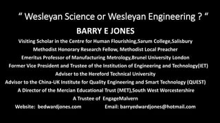Wesleyan Science or Wesleyan Engineering? | PPT