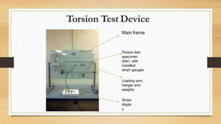 Torsion and strain gauge . | PPTX