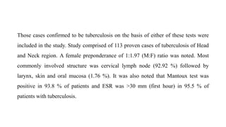 Presentations and Challenges in Tuberculosis of Head and.pptx