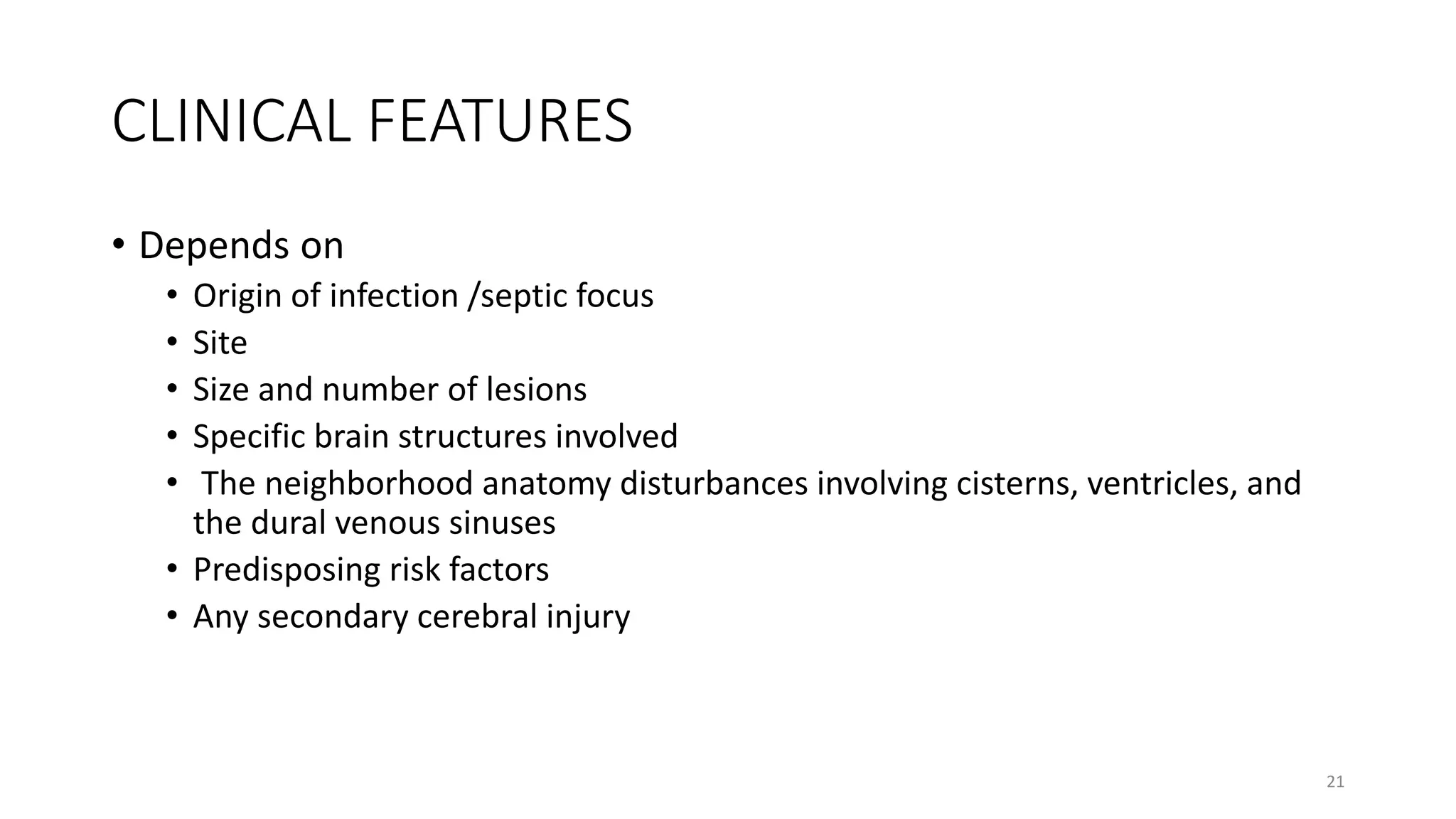 Presentations and management of intracranial abscess | PDF