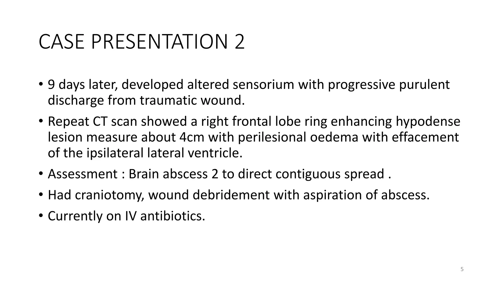 Presentations and management of intracranial abscess | PDF