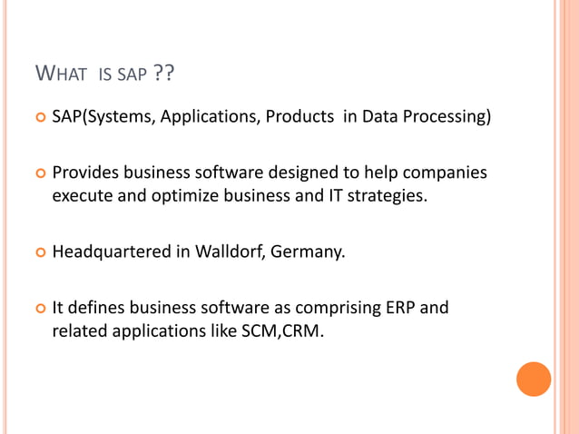 Presentation sap | PPTX