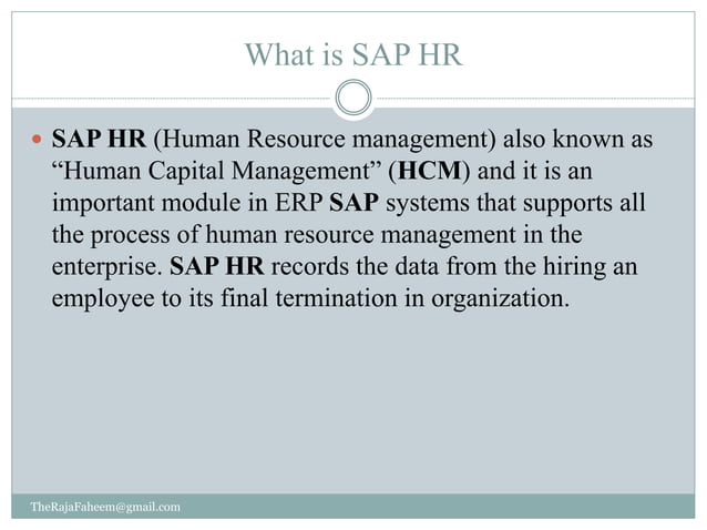 Introduction to SAP-HR | PPTX