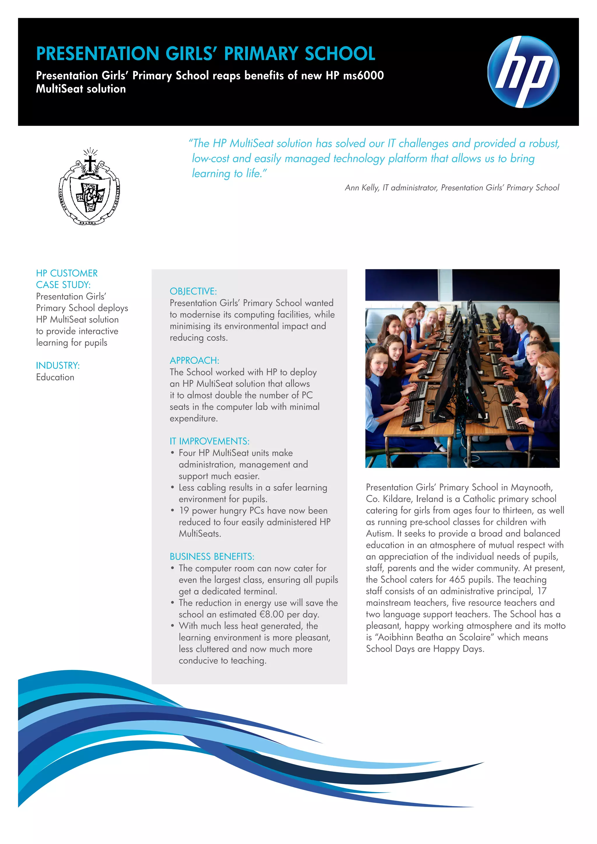 Presentation Girls’ Primary School reaps benefits of new HP MultiSeat solution | PDF