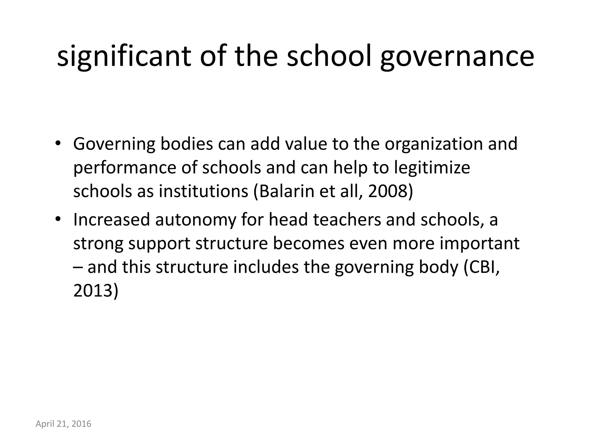 Presentation school governance | PPTX